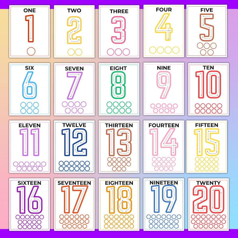 Play Dough Number Mats Printable – Kids Learning Numbers Activity ...