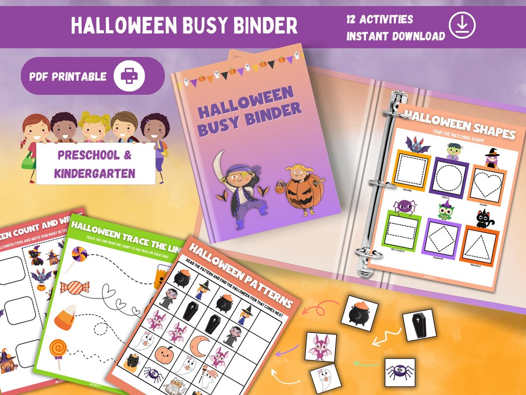 Halloween Busy Binder | Preschool Learning Games (PDF) - Etsy