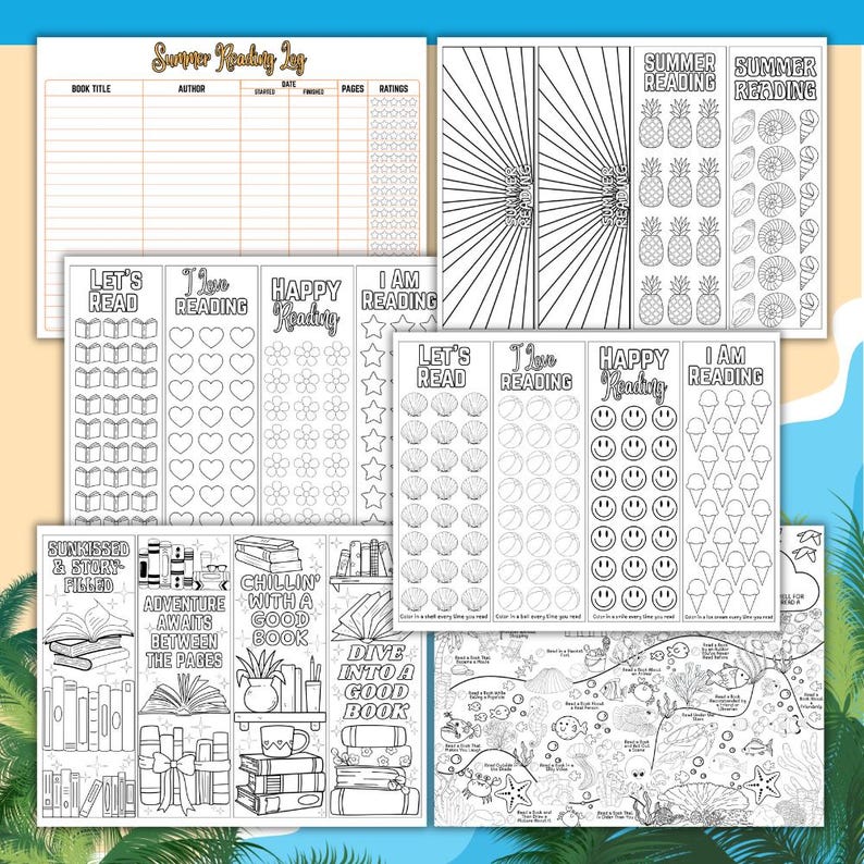 Summer Reading Log Bundle for Kids | Printable Reading Tracker ...