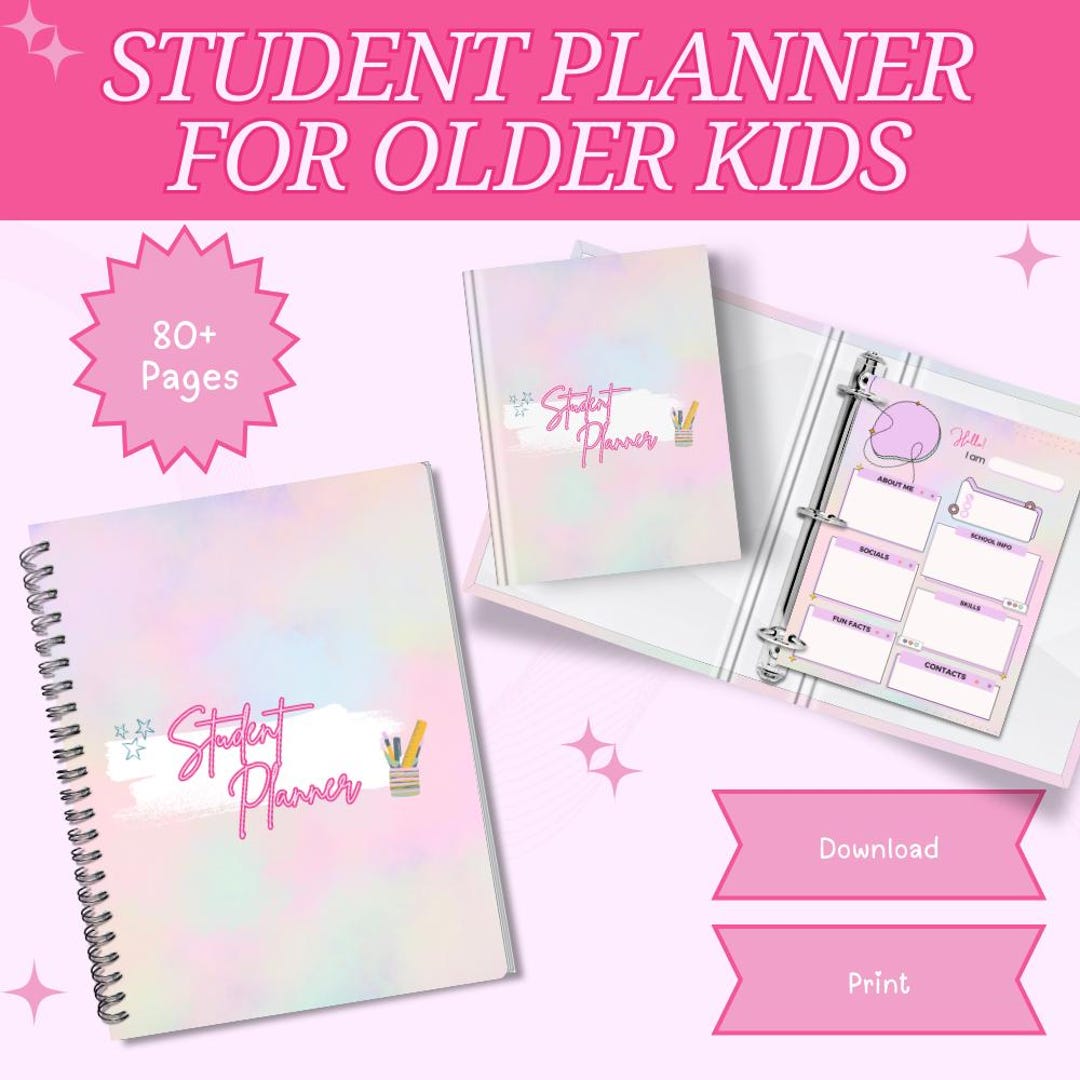 Editable Student Planner: Back to School Organizer With Stickers (PDF ...