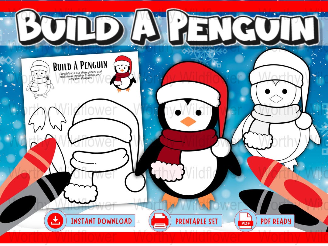 Build A Penguin Craft Activity Printable (digital Download PDF) - Etsy UK