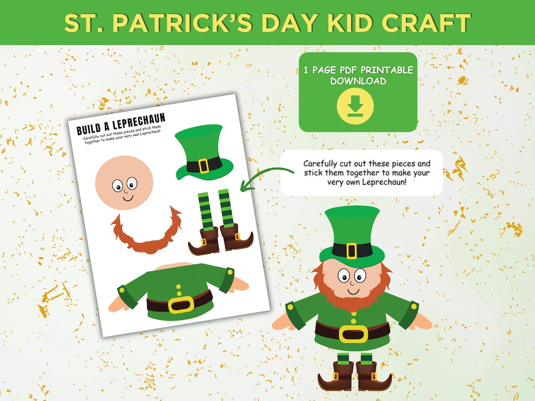 Build a Leprechaun Craft | St Patricks Day Activity (PDF Download) - Etsy