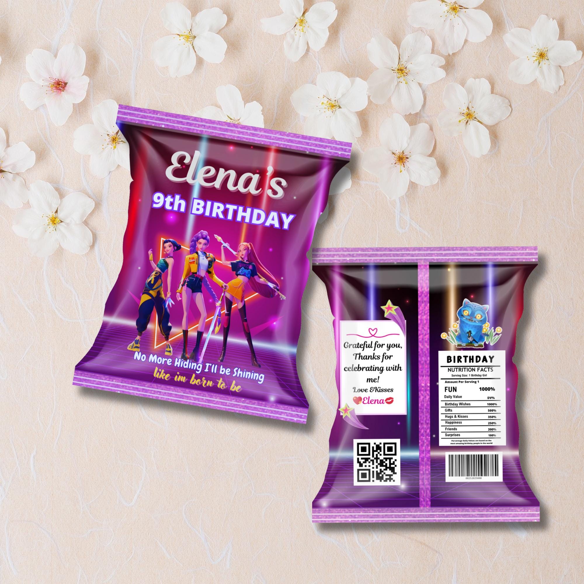 Editable Kpop Demon Hunter Chip Bag, Anime Party Favor (digital ...