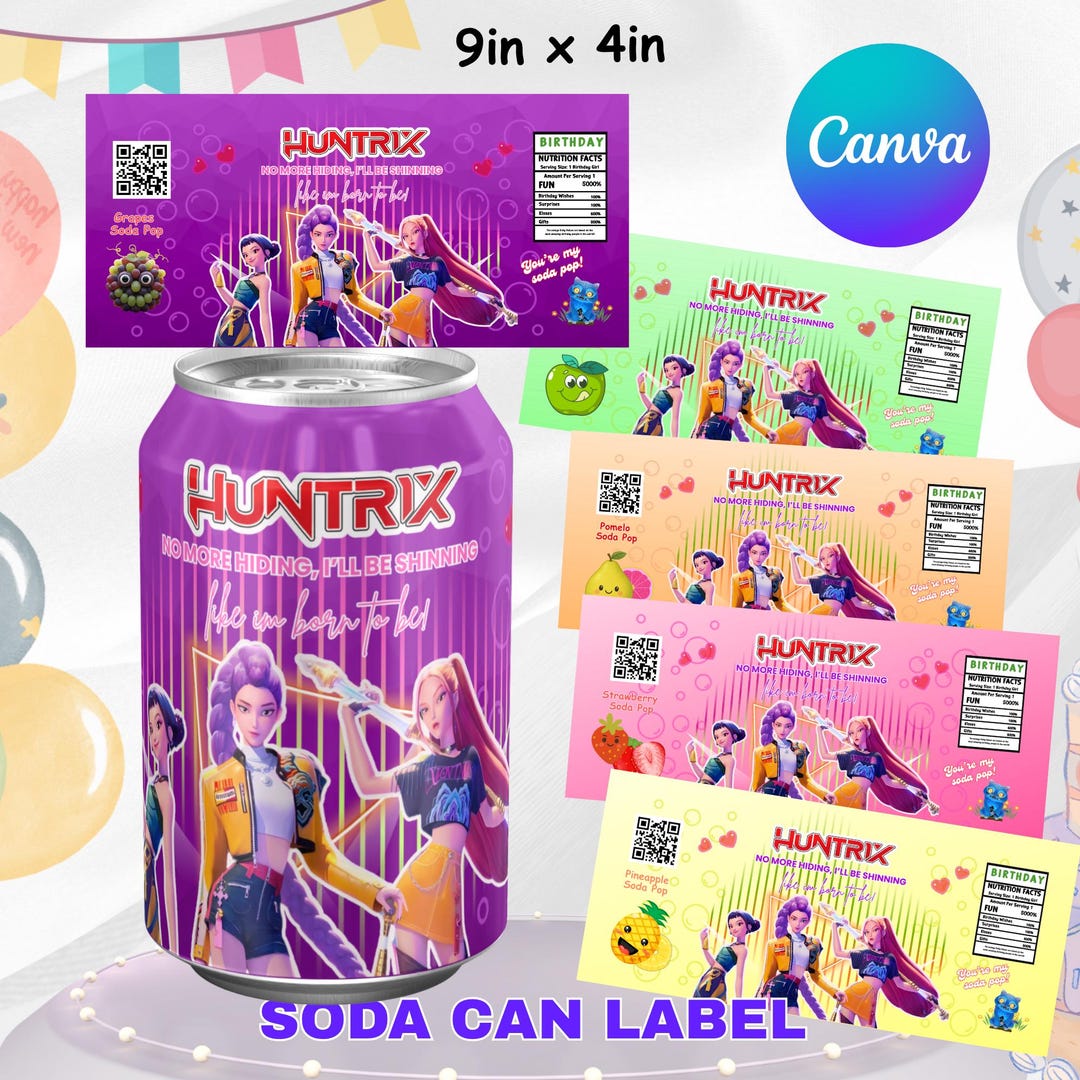 Soda Can Label, Personalized Custom Birthday Pop Label, Party Favor ...