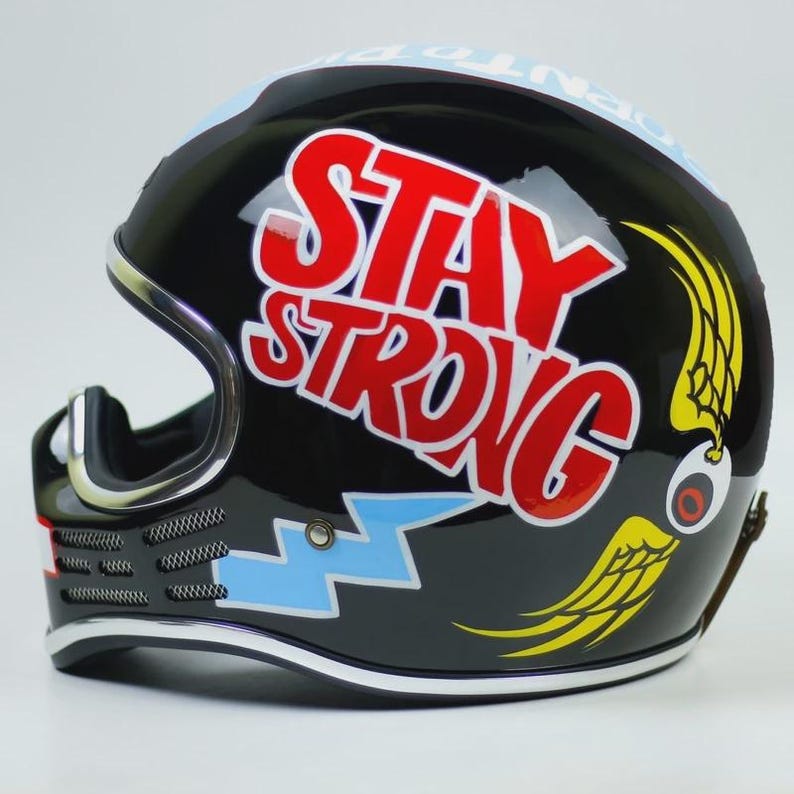 Custom Simpson XF-GP Light Black Helmet for Caferacer Alien Full Face ...
