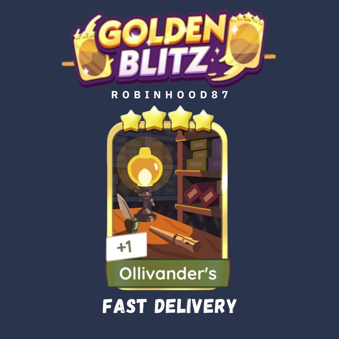 Ollivanders - Golden Blitz - 4 Star Monopoly Go Stickers Event Set 17 ...