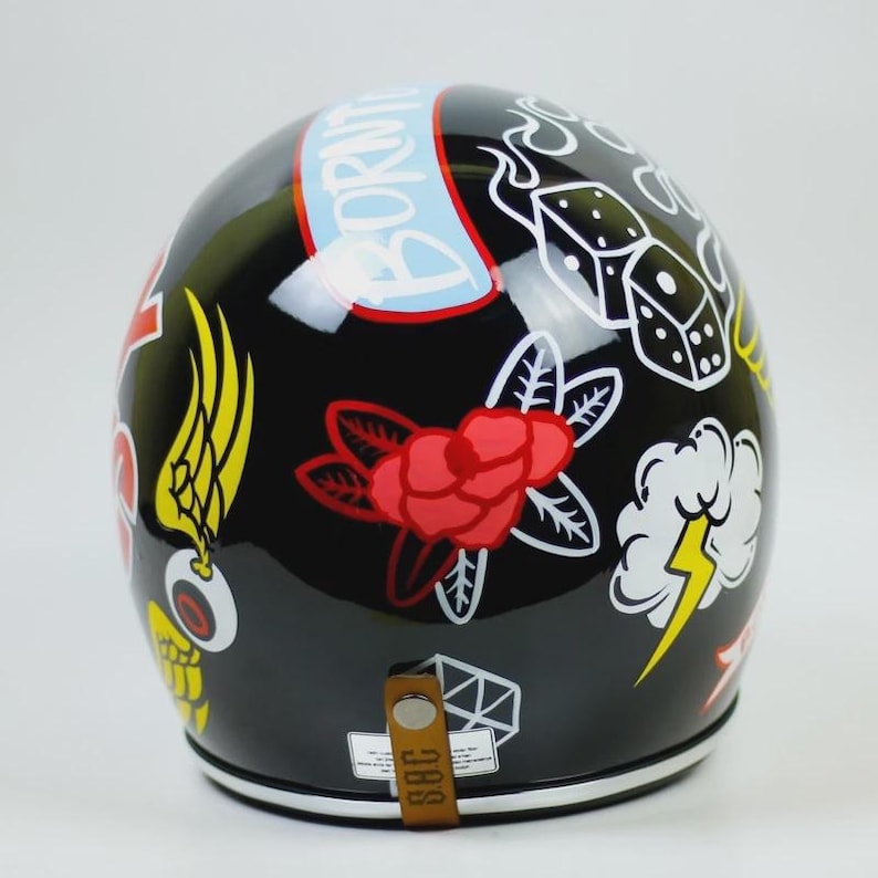 Custom Simpson XF-GP Light Black Helmet for Caferacer Alien Full Face ...