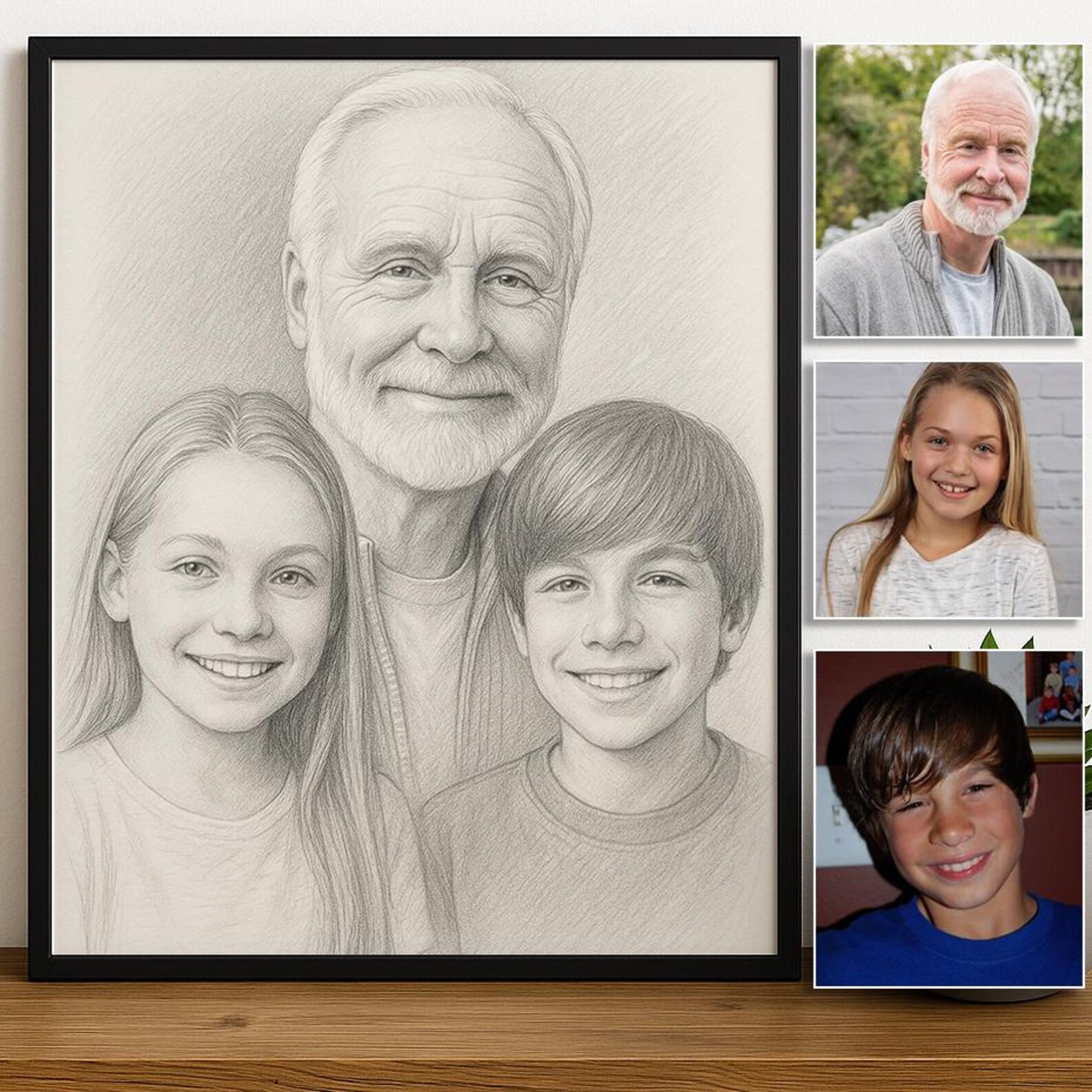 Custom Pencil Sketch From Photo Memorial Portrait Deceased Loved Ones ...