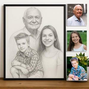 Custom Pencil Sketch From Photo Memorial Portrait Deceased Loved Ones ...