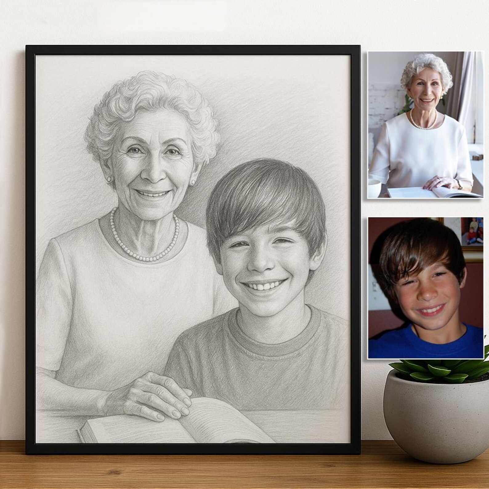 Custom Pencil Sketch From Photo Memorial Portrait Deceased Loved Ones ...