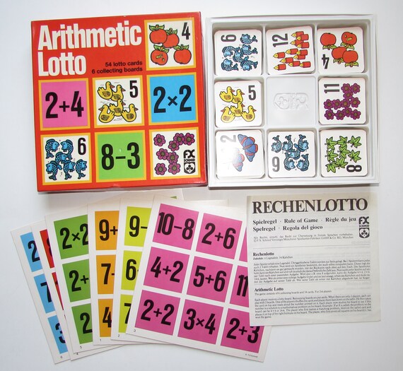 ARITHMETIC LOTTO Vintage Math Game F X Schmid Homeschool | Etsy
