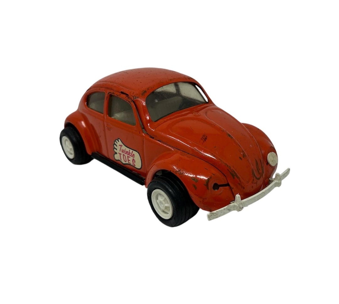TONKA TWINKLE TOES Volkwagen Beetle Bug Toy Car 52680 Pressed Steel ...