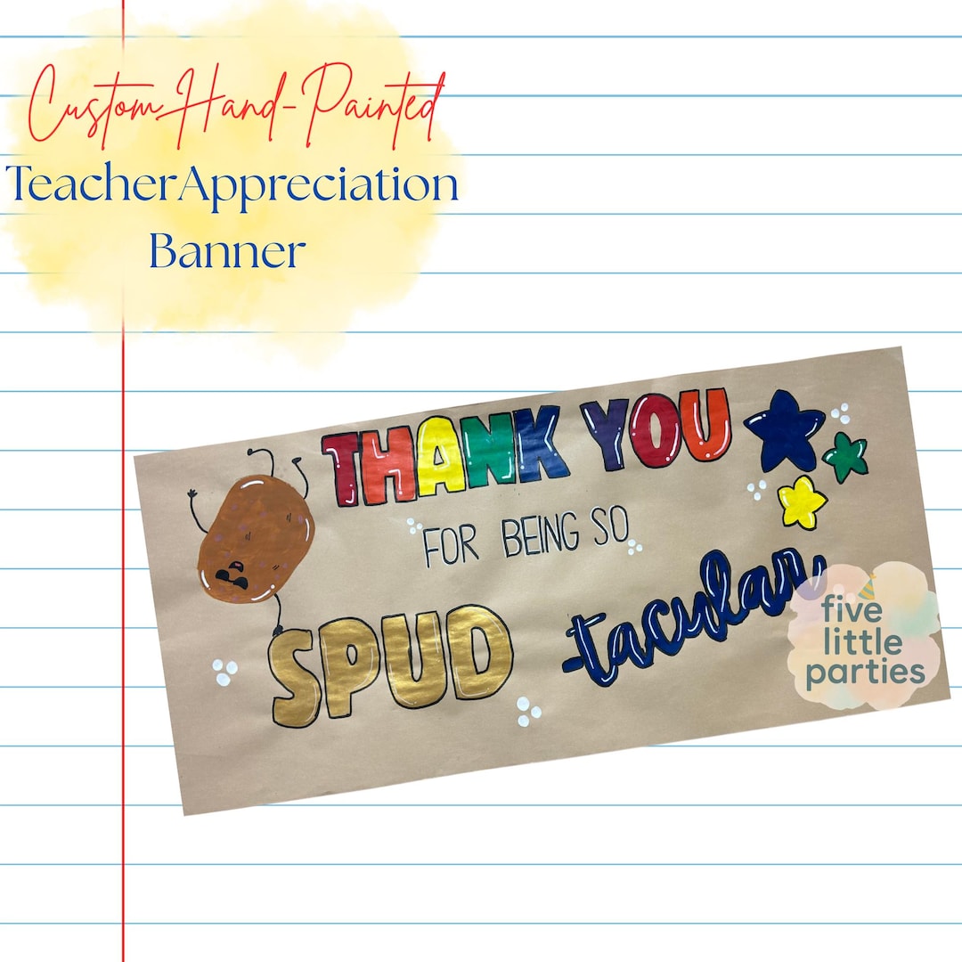Custom Teacher Appreciation Banner | Hand-painted Thank You Sign ...