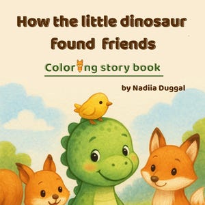 Dinosaur Coloring Storybook for Kids Ages 3-6 (PDF) - Etsy