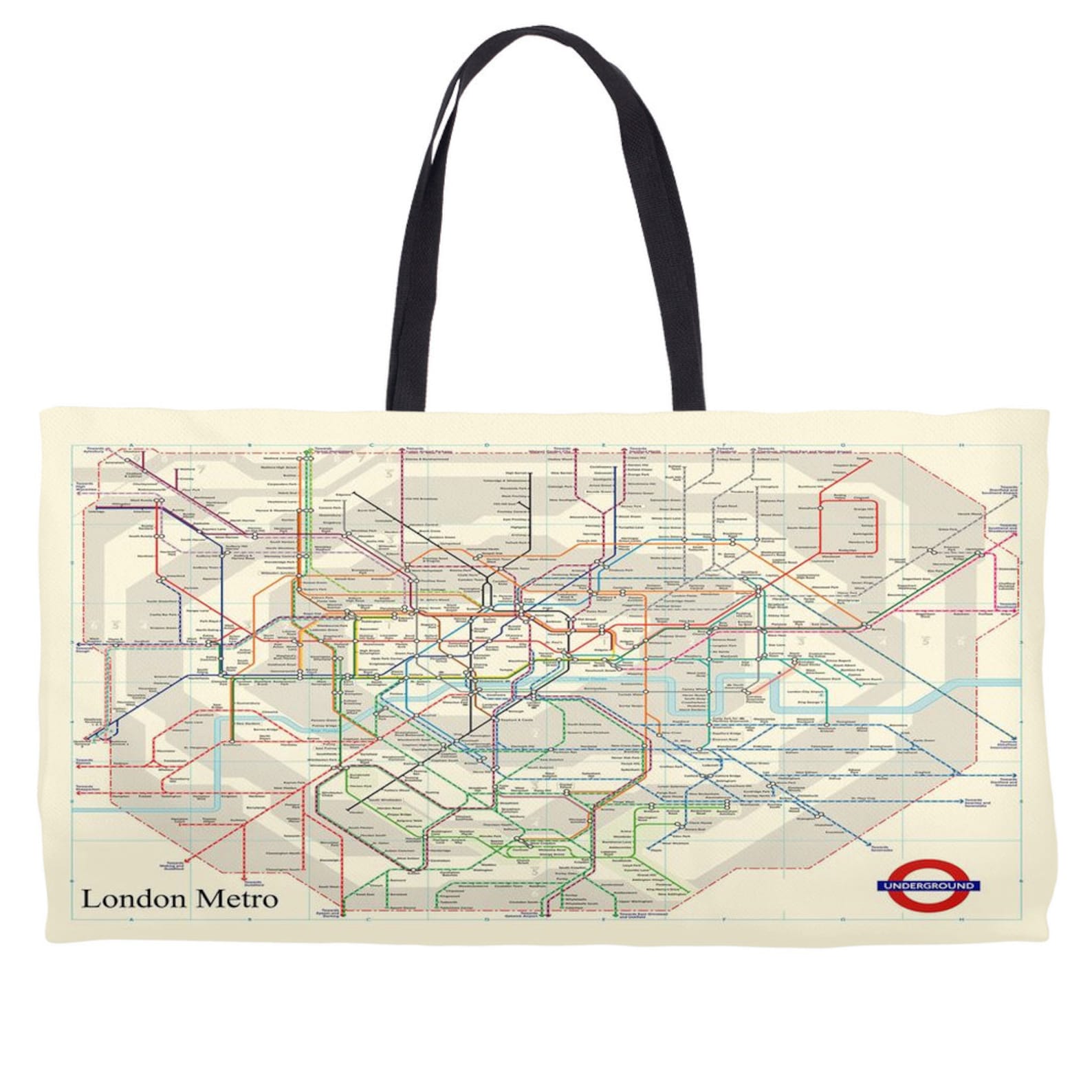 Tote Bag - Weekender Tote - Map - London - Tube - Underground - Etsy