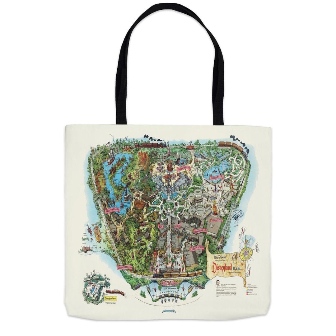 Tote Bags - Disneyland - Map - Vintage - Magic Kingdom - Etsy