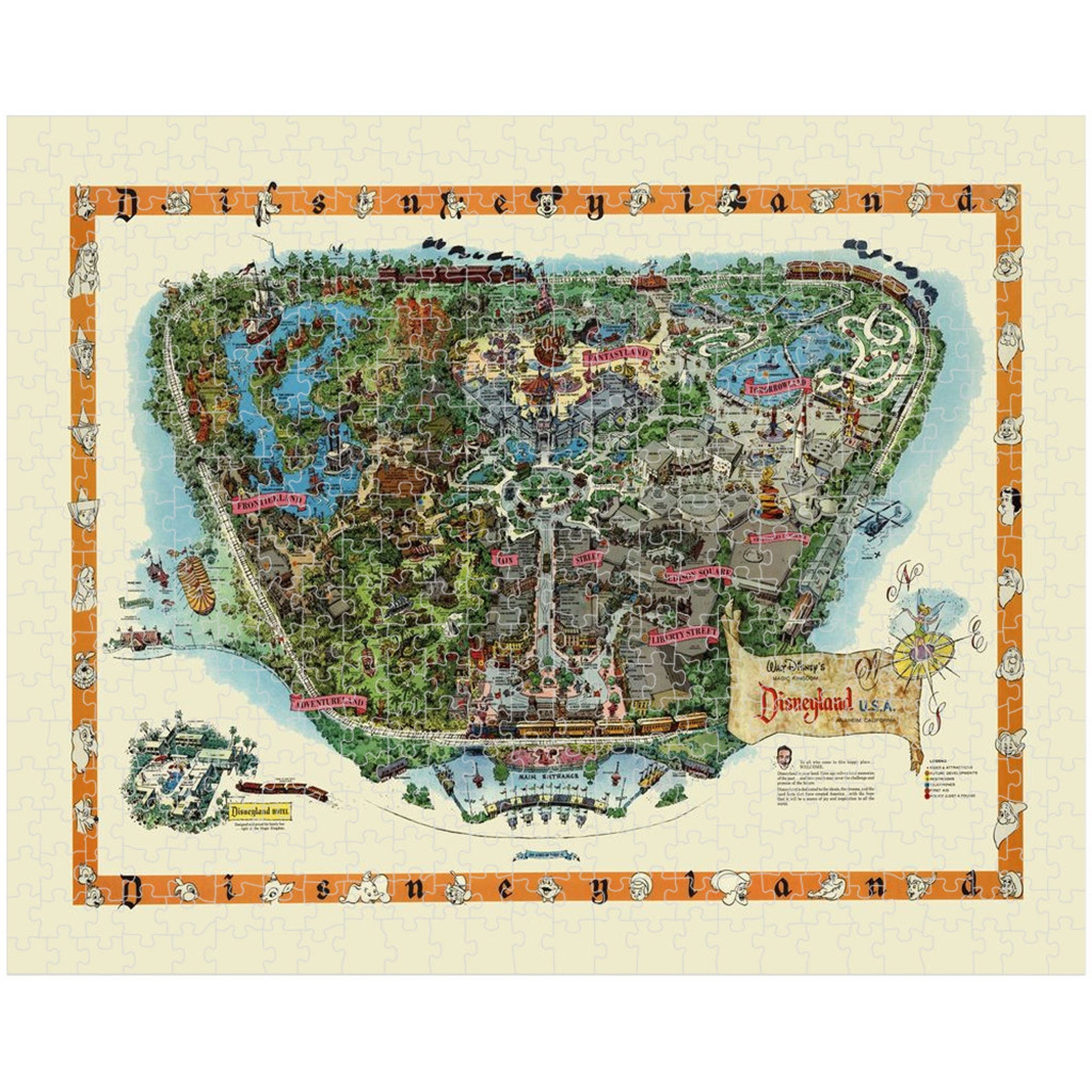 Disneyland Puzzle Map Disney Magic Kingdom - Etsy