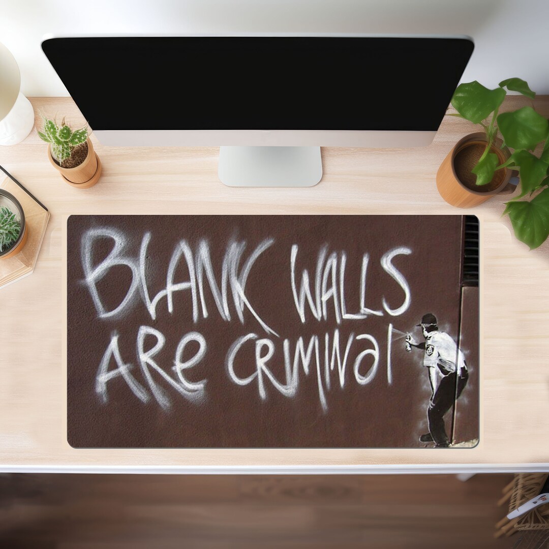 Desk Mat - Banksy - No Blank Walls - Street Art - - Etsy