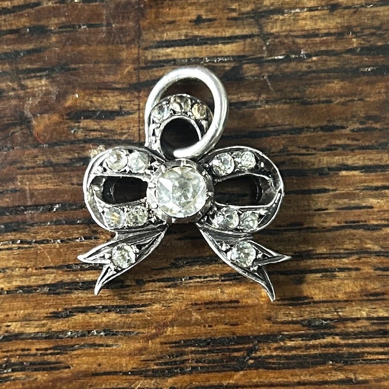 Antique Paste Silver Bow - Etsy