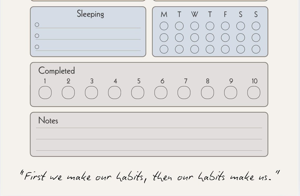 Habit Tracker With Motivational Quotes | 10-week Planner | Printable ...