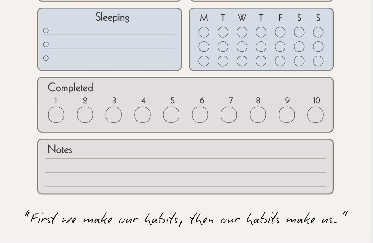 Habit Tracker With Motivational Quotes | 10-week Planner | Printable ...