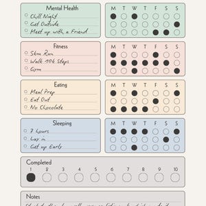 Habit Tracker With Motivational Quotes | 10-week Planner | Printable ...
