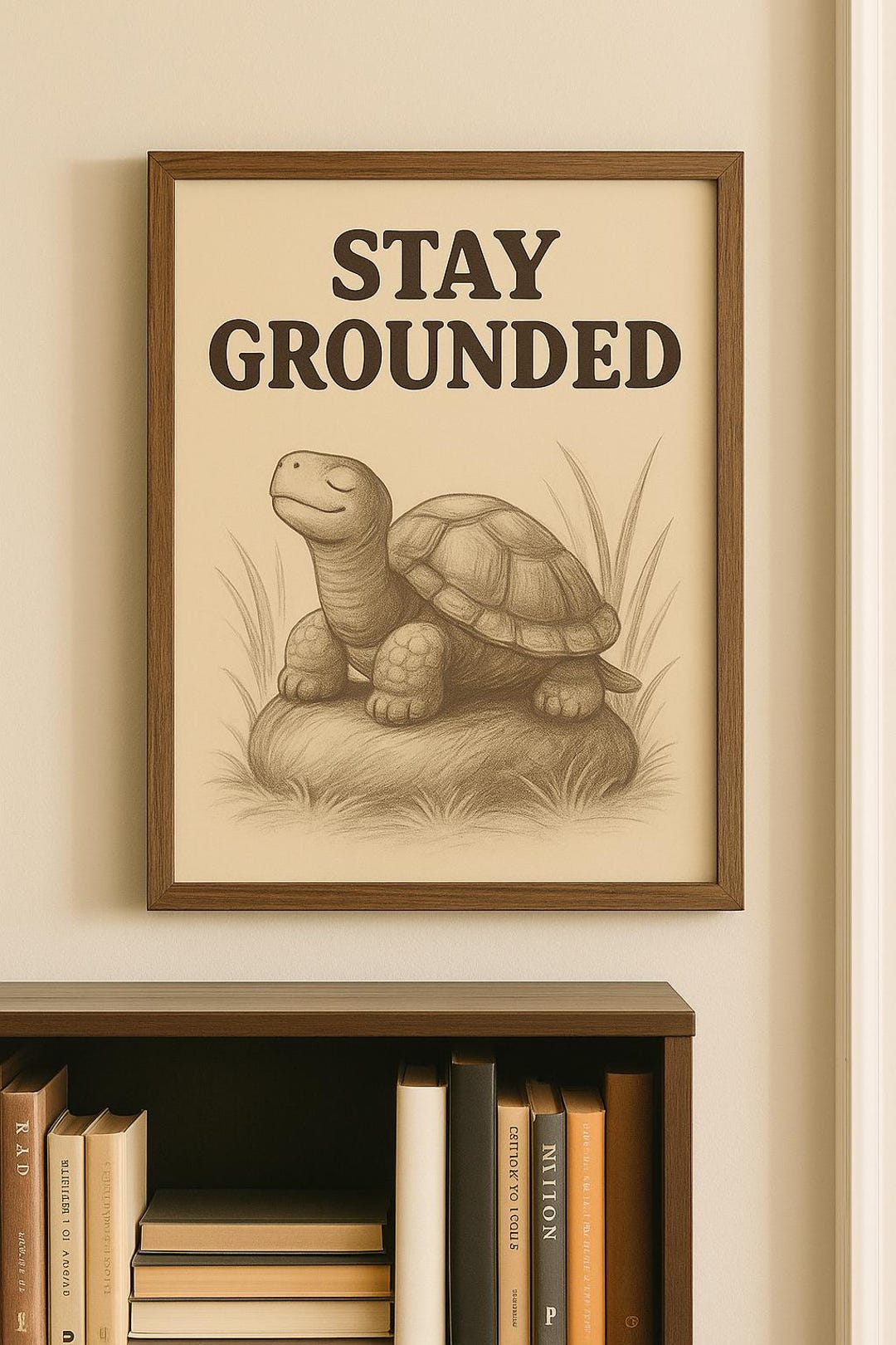 Stay Grounded – Tortoise Wisdom Printable Wall Art, Vintage Pencil ...