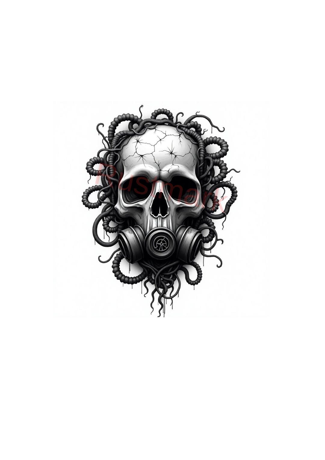 Dystopian Skull Bundle – Gas Mask Skull Clipart, Printable Skull Art ...