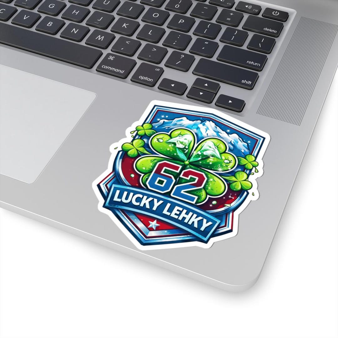 Lucky Lehky 62 Clover Sticker | Kiss-cut Sticker, Retro Crest Design ...