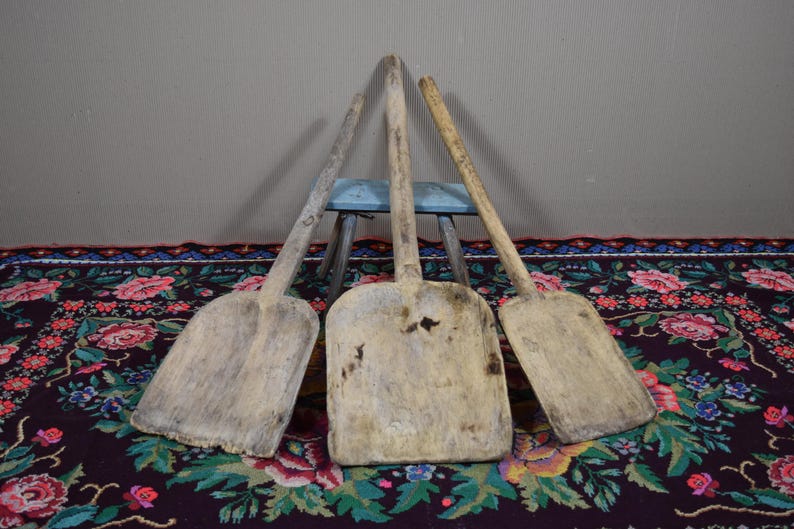 Antique Wooden Bread Shovel - Rustic Pizza Peel - Wooden Grain or Dough ...