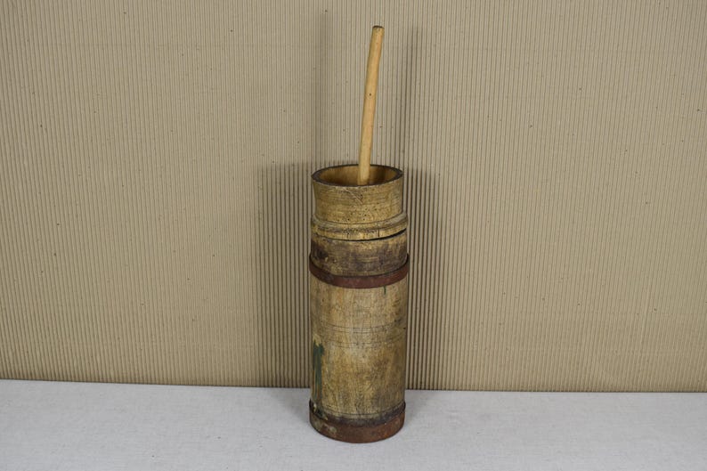 Antique Wooden Butter Churn - Rustic Farmhouse Kitchen Crock - Vintage ...