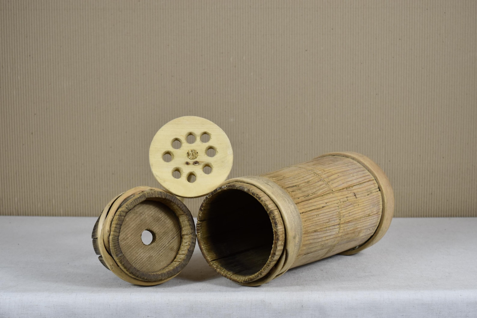 Antique Wooden Butter Churn - Primitive Butter Crock With Dasher ...