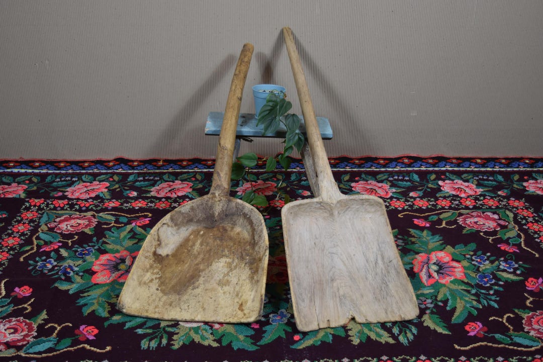 Antique Wooden Bread Shovel - Rustic Pizza Peel - Wooden Grain or Dough ...