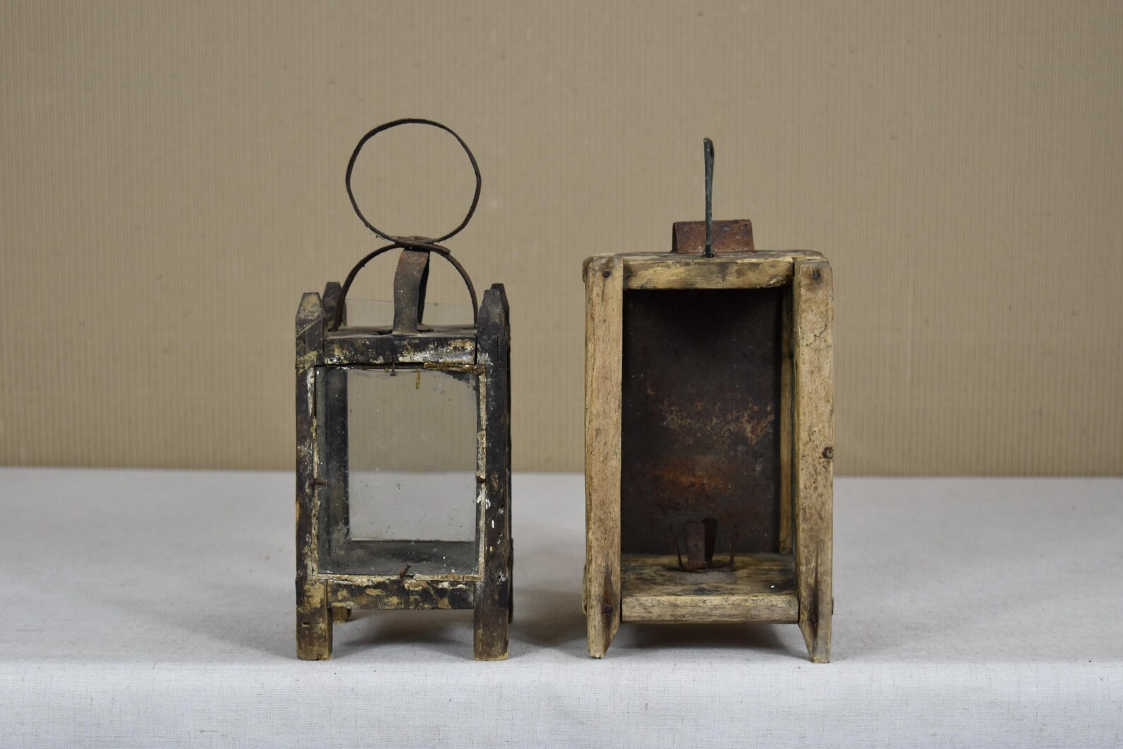 Antique Wooden Candle Lantern – Primitive Farmhouse Cabin Decor - Etsy
