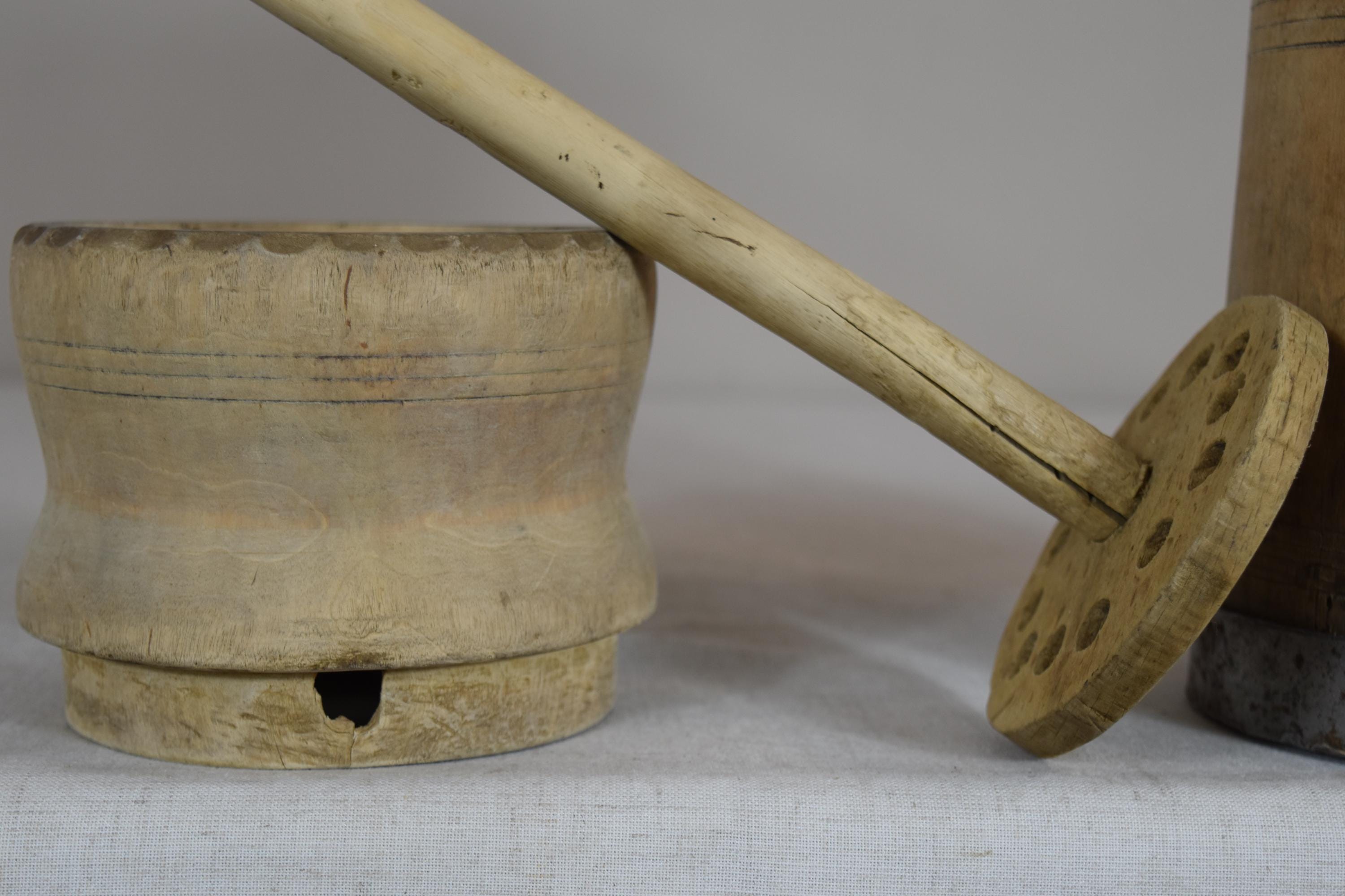 Antique Wooden Butter Churn - Rustic Farmhouse Kitchen Crock - Vintage ...