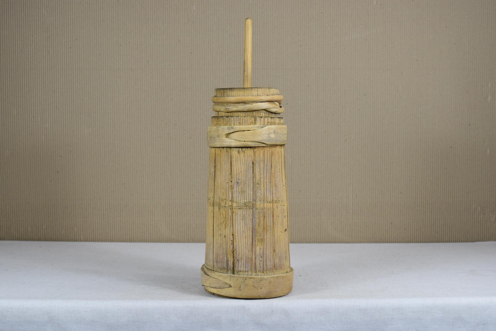 Antique Wooden Butter Churn - Primitive Butter Crock With Dasher ...