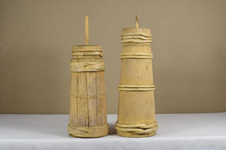 Antique Wooden Butter Churn - Primitive Butter Crock With Dasher ...