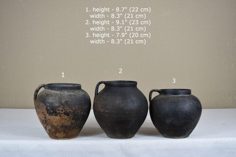 Vintage Clay Pot - Rustic Handmade Ceramic Vase - Antique Ceramic Bowl ...