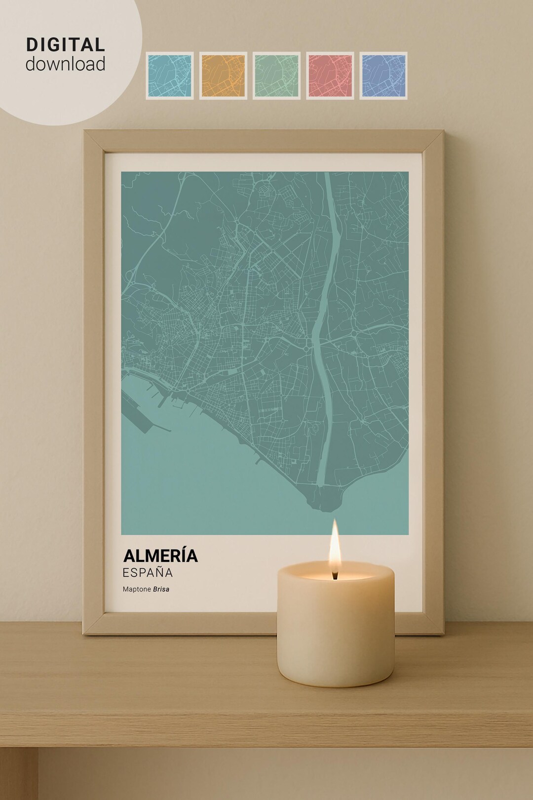 Almería Map Poster, Printable Wall Art for a Peaceful Home, Slow Living ...