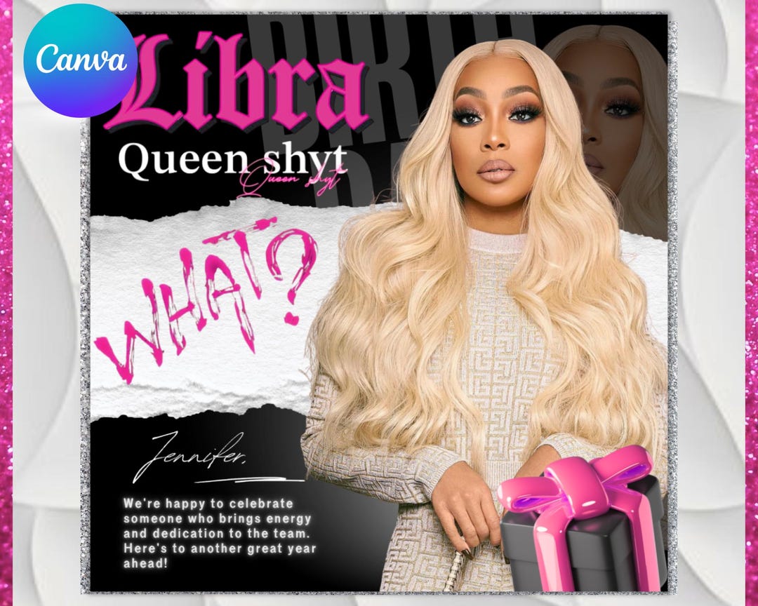 Libra Queen Birthday Flyer, Customizable Party Invitation (digital) - Etsy