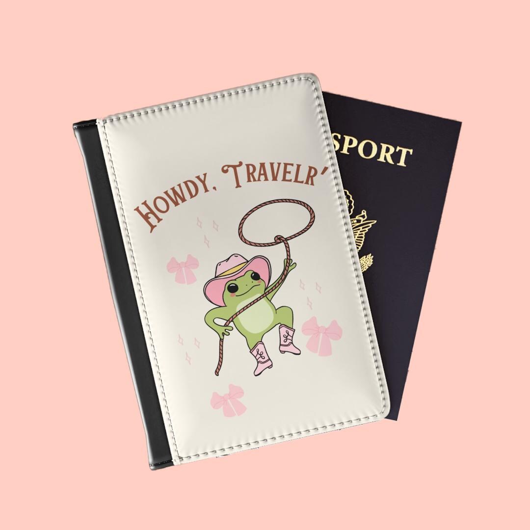 Frog Cowgirl Passport Cover, Western Travel Wallet - Etsy