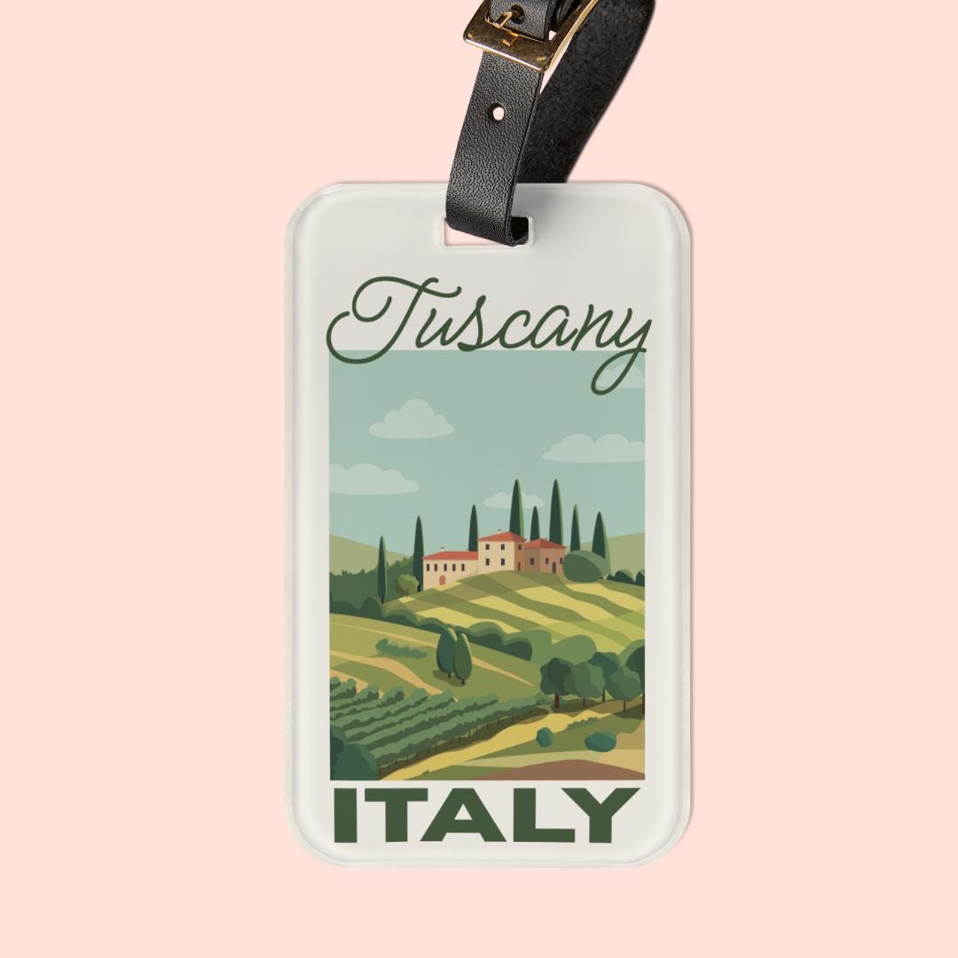 Tuscany Luggage Tag Travel Poster Print Travel Gift for Women ...