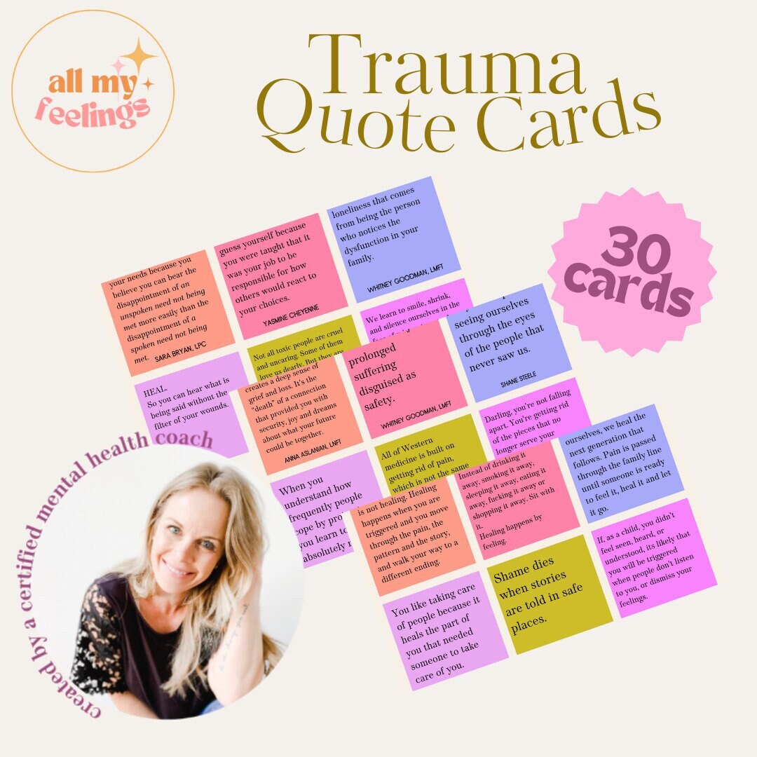 Trauma Affirmation Cards, Quotes on Trauma, Tools for Emotional ...