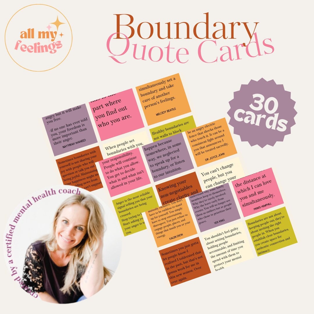 Boundary Affirmation Cards Quotes On Boundaries Tools For Emotional