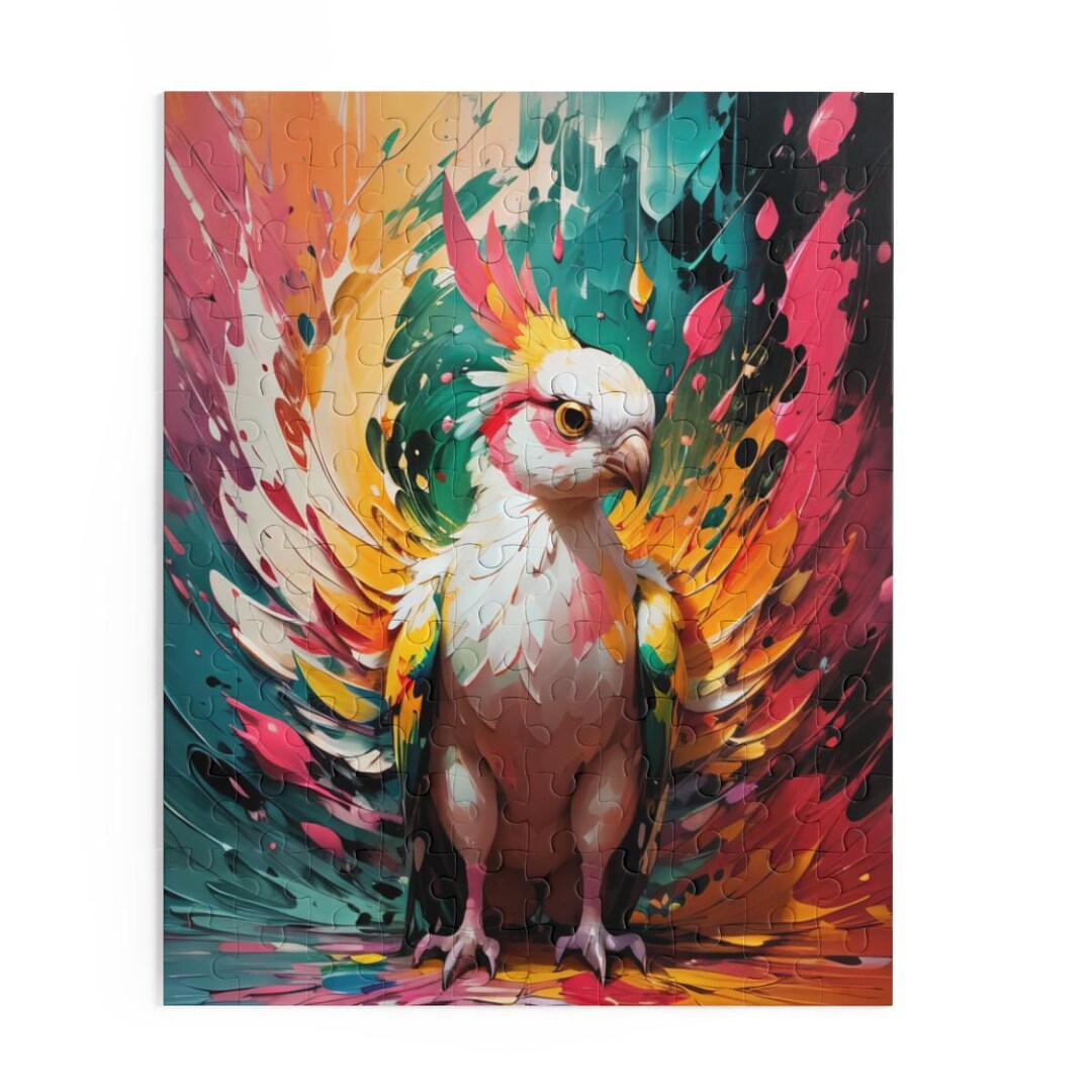 Cockatiel Art Puzzle – Colorful Oil Painting Style | Vibrant Bird ...