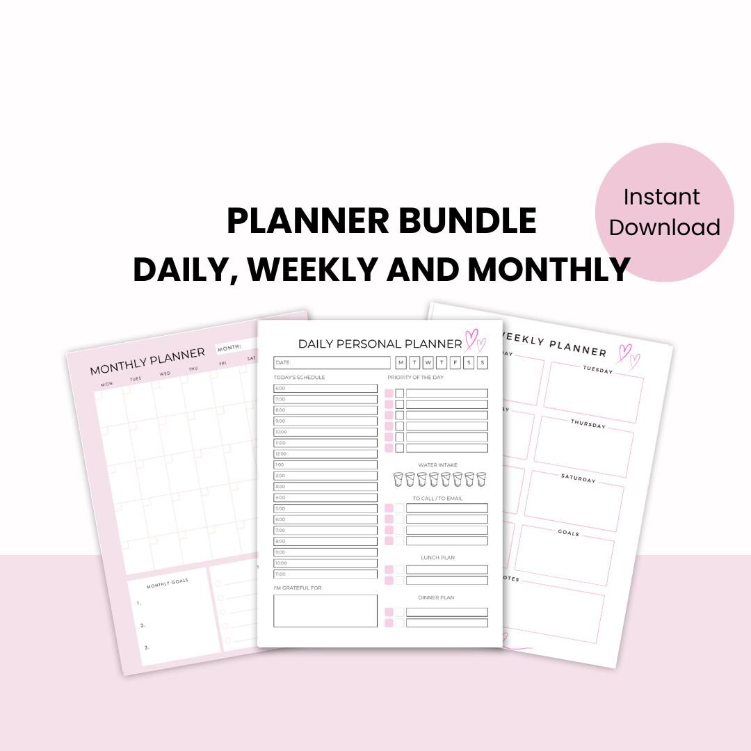 Digital Daily Personal Planner | Printable PDF | Productivity ...