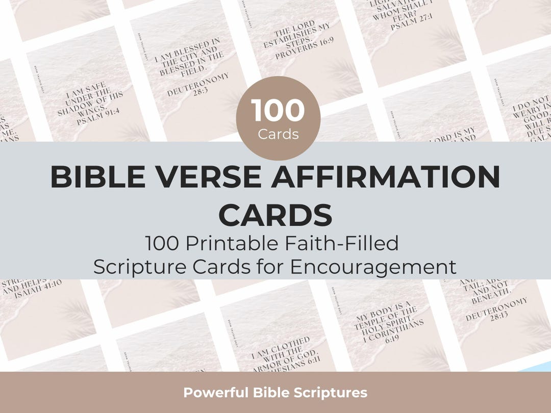 Printable Bible Affirmation Cards – 100 Christian Affirmations With ...