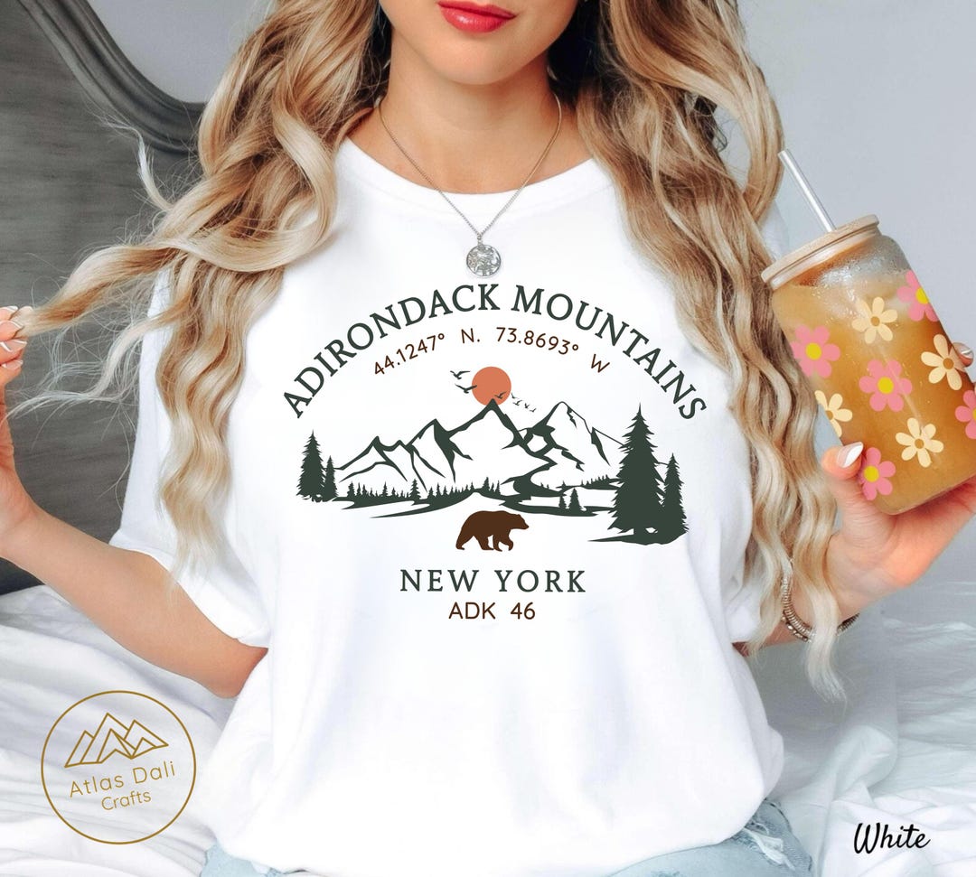 Adirondack Mountains Shirt, Adirondacks Hiking Tee, Upstate New York ...