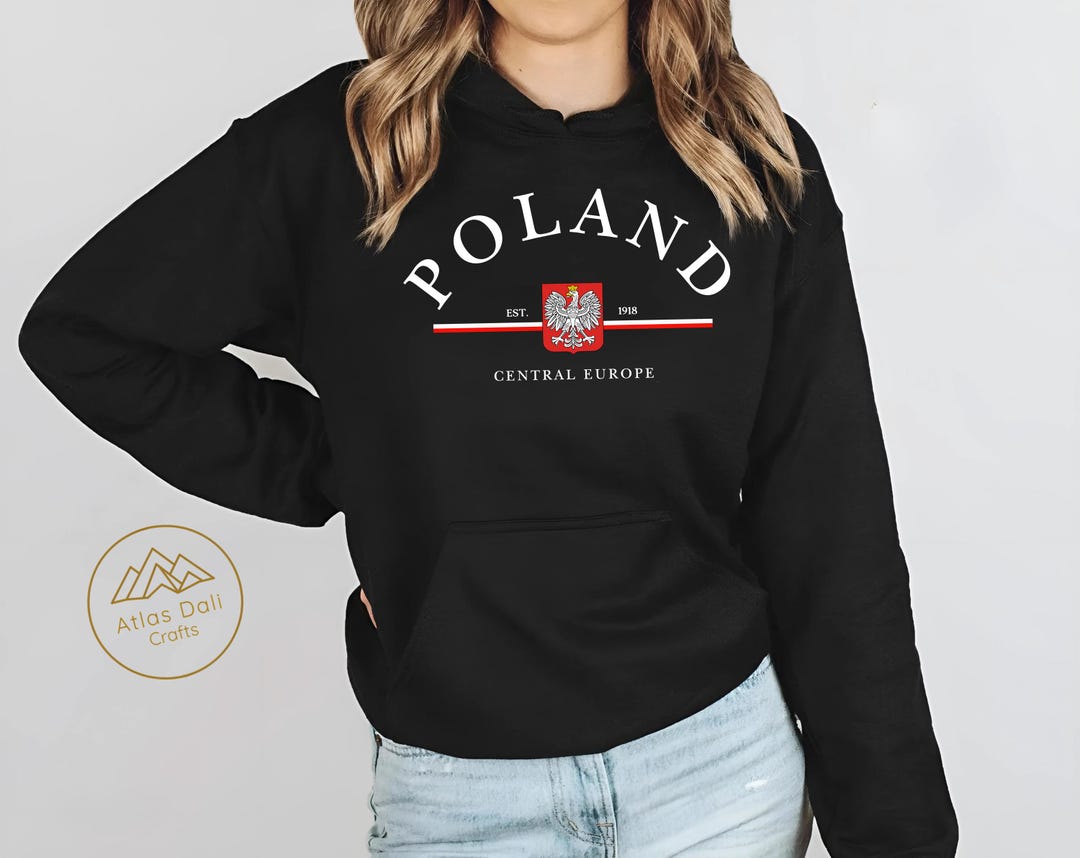 Poland Flag Hoodie, Polska Bialy Orzel Sweater, Polish White Eagle ...