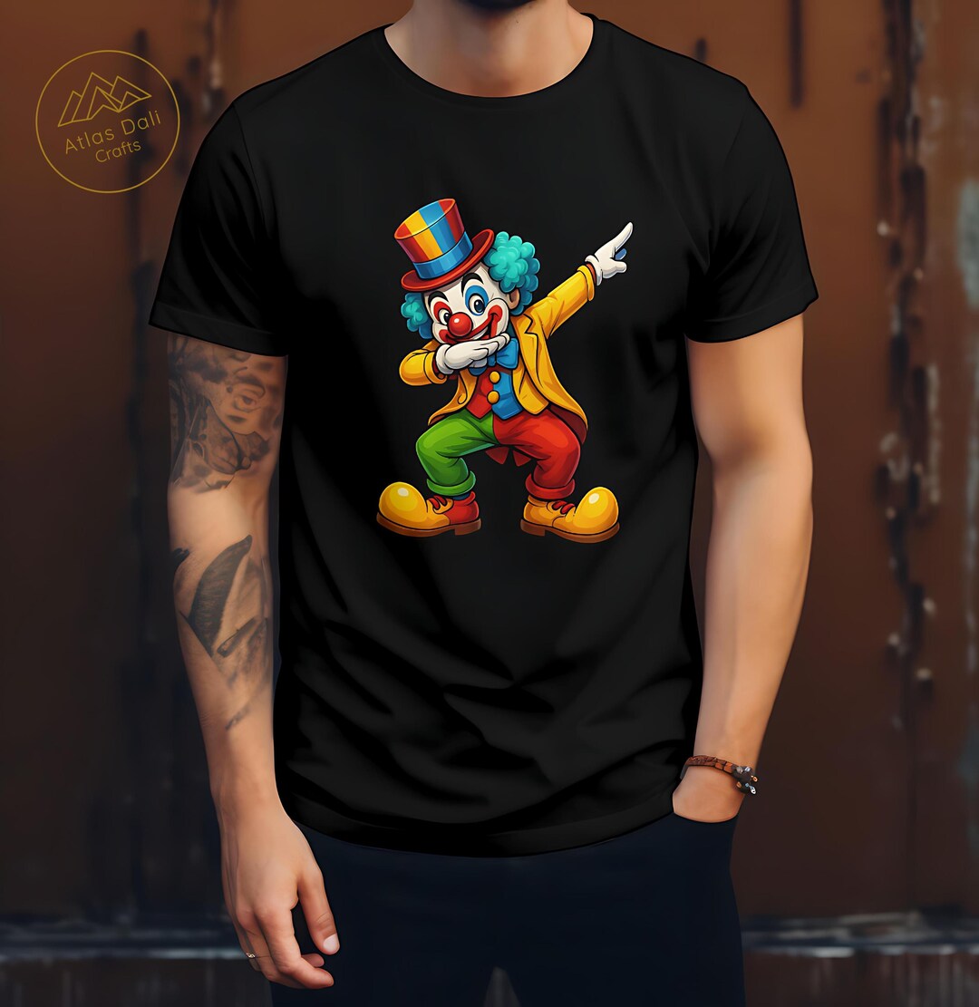 Clown Dabbing Shirt, Funny Dab Clown T-shirt, Circus Party, Humorous ...